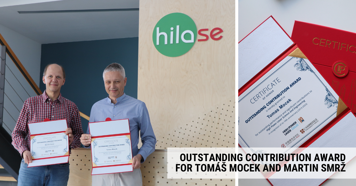 Outstanding contribution award from the High Power Laser Science and ...